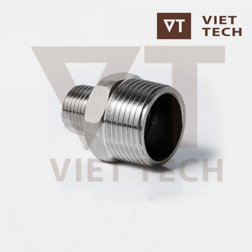 Kép thu ren inox 304, nối 2 đầu ren ngoài to nhỏ DN10, DN15, DN20, DN25 inox 304 | Shopee Việt Nam