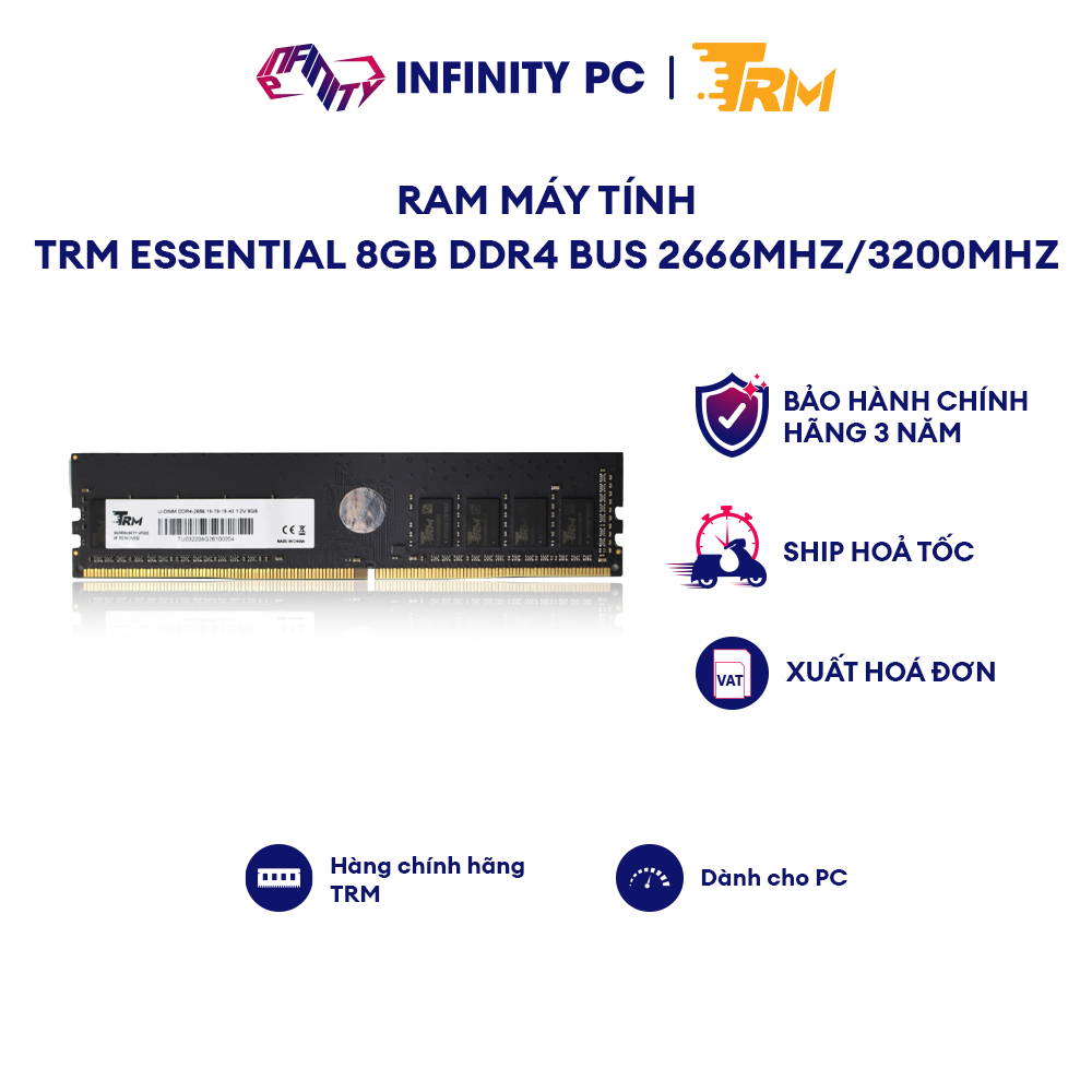 Ram Máy Tính TRM Essential 8GB DDR4 BUS 2666MHz/3200MHz Dành Cho Máy ...