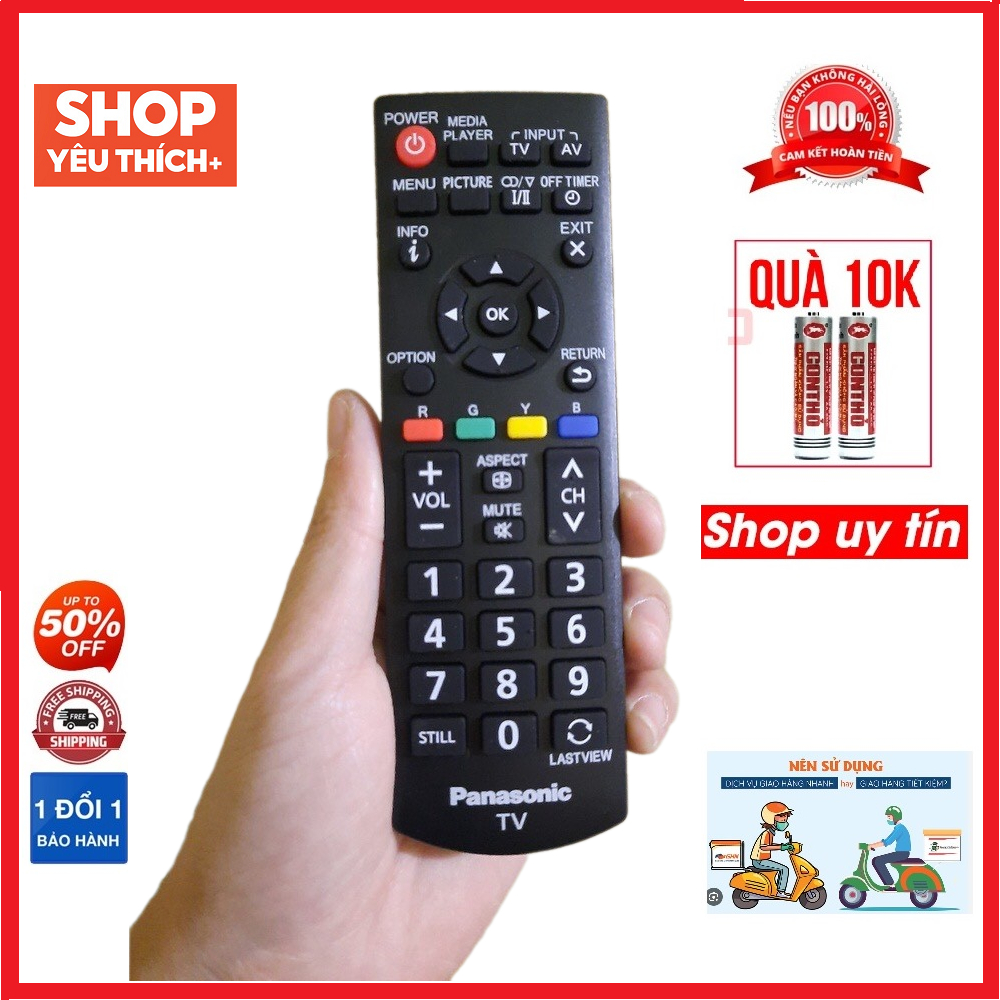 ĐIều khiển remote từ xa dùng cho tivi panasonic ngắn hàng zin-tặng kèm ...