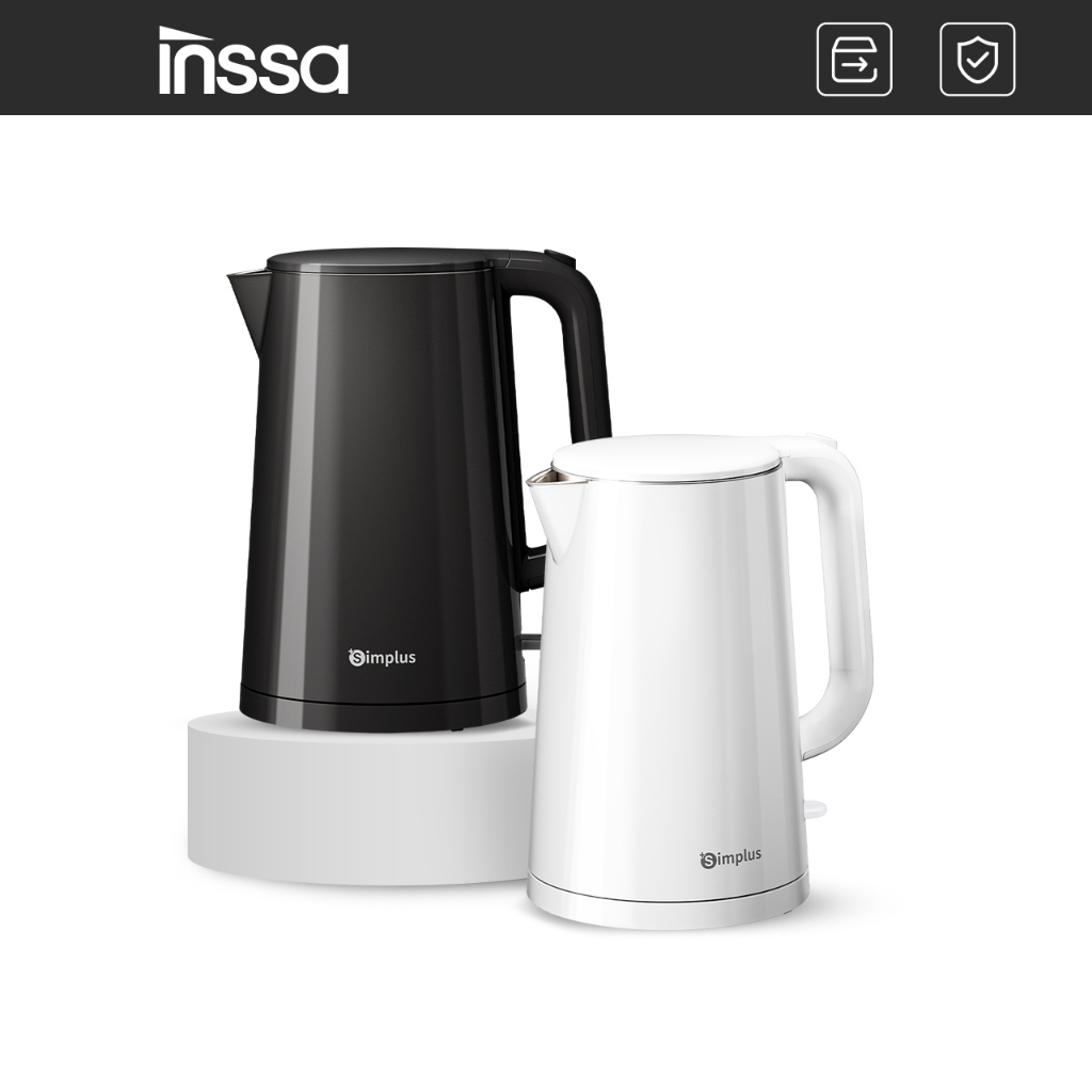 INSSA Ấm đun nước, Dung tích lớn 1,7L,1500W, 2 lớp chống bỏng, Thép ...