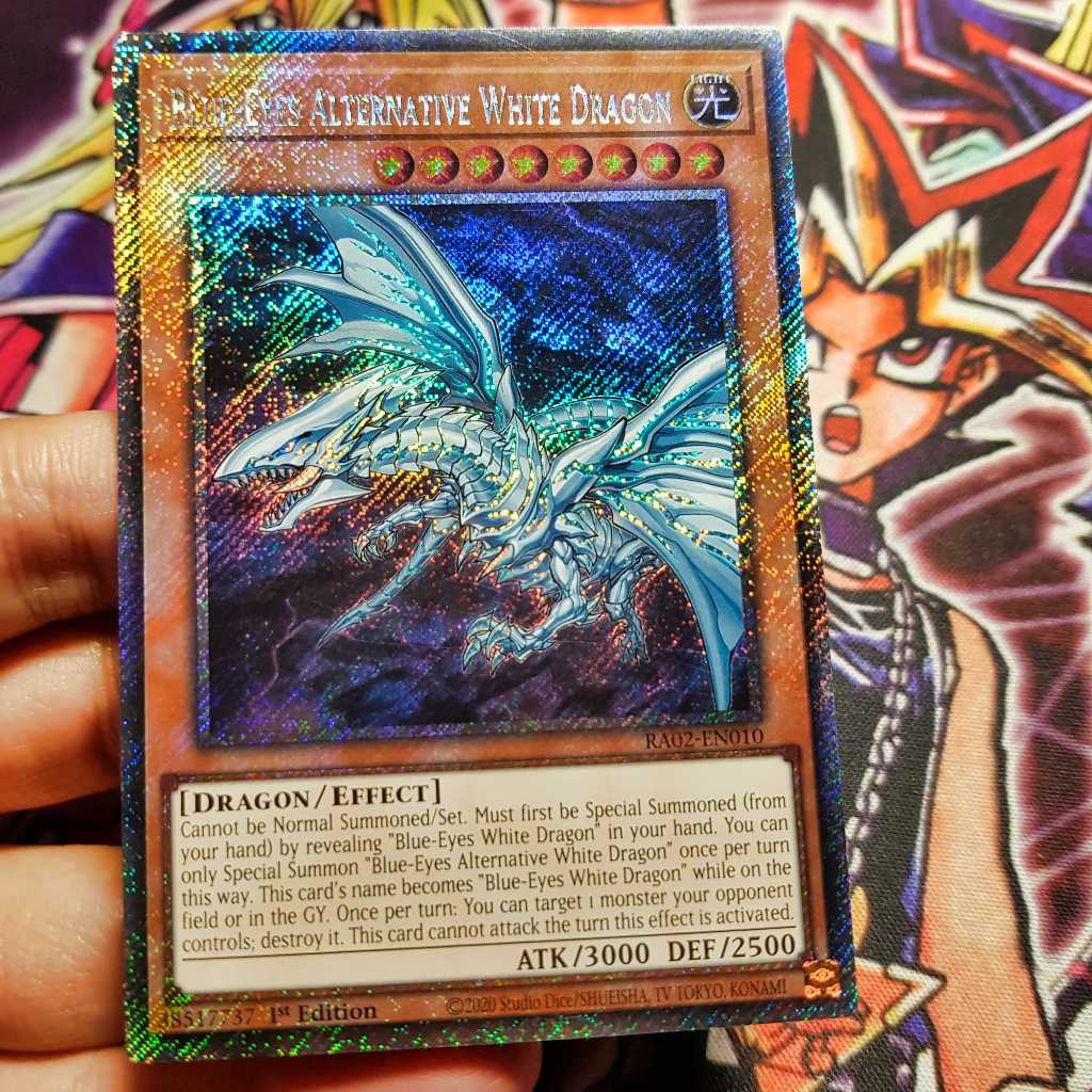 Thẻ bài Yugioh chính hãng | Blue-Eyes Alternative White Dragon | RA02 Platinum Secret Rare ...