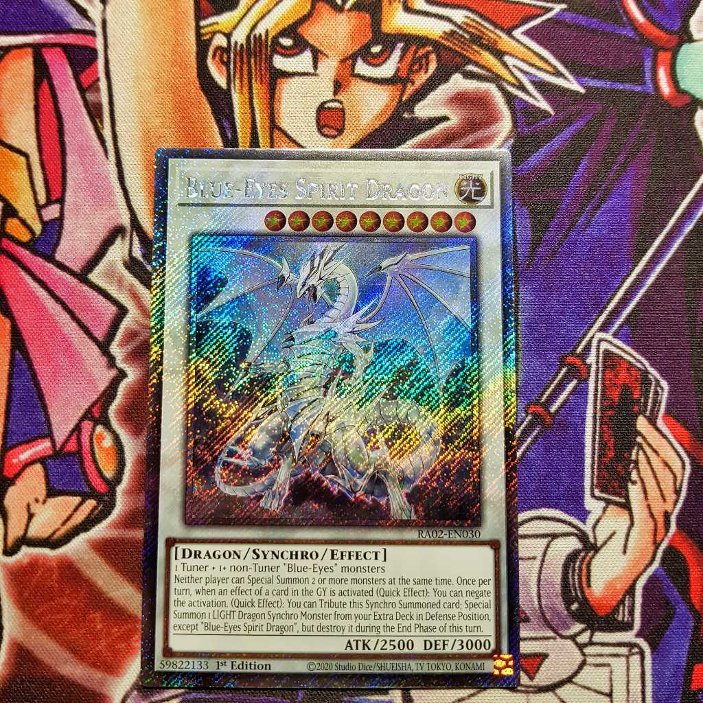 Thẻ bài Yugioh chính hãng | Blue-Eyes Spirit Dragon | RA02 Platinum Secret Rare | Shopee Việt Nam