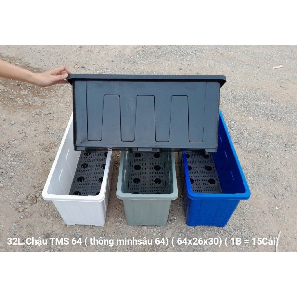 SET 5 Chậu trồng rau thông minh 32L Aquaponic, chậu trồng rau, sen súng ...