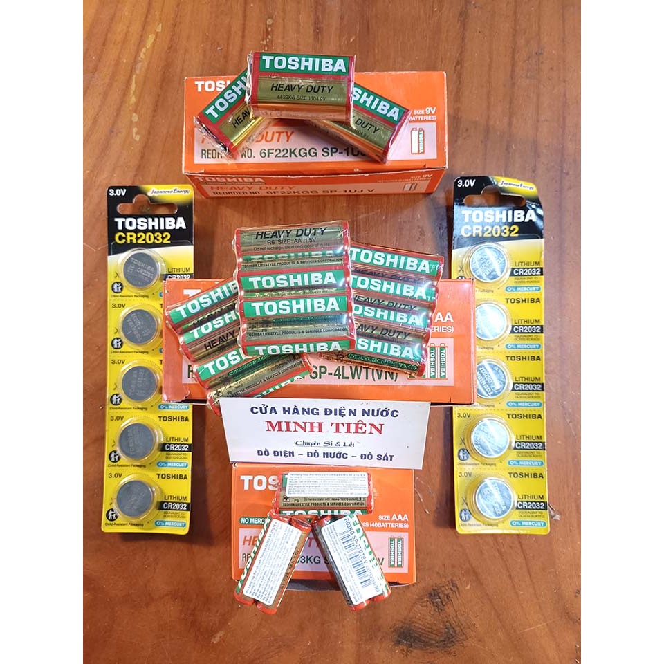 PIN TOSHIBA AA (PIN 2A), AAA (3A) 1.5V, Vuông 9V, Alkaline 12V, NÚT ...