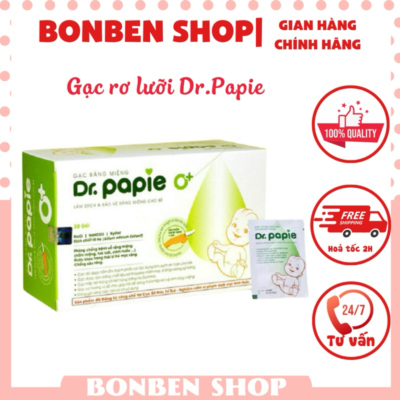 Gạc rơ lưỡi Dr.Papie Hộp 30 gói CHÍNH HÃNG | Shopee Việt Nam