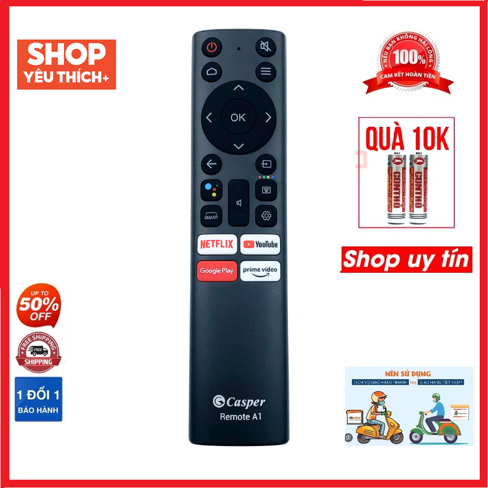 Điều khiển remote từ xa dùng cho tivi casper giọng nói A1 - Chính hãng 150501914-đầu bấm tivi ...
