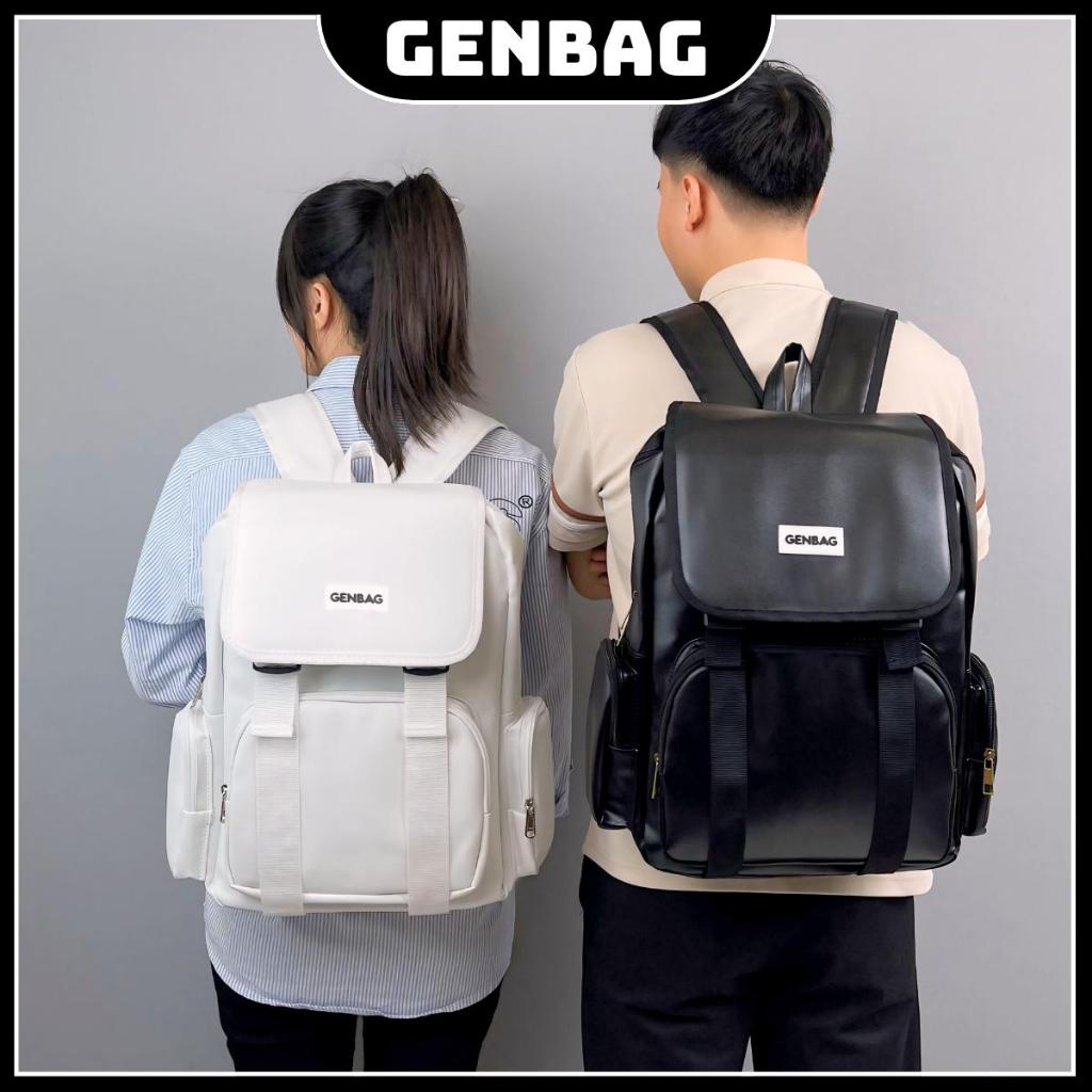 Balo da nam nữ GENBAG balo đi học nắp gập nhiều ngăn chống sốc đựng vừa ...