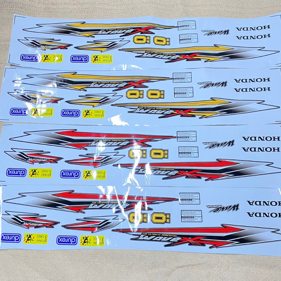 Tem Dán Xe Tem Xe Wave Tem Wave X Mẫu Wave X Đỏ Đen Vàng Đen Dán Wave ...