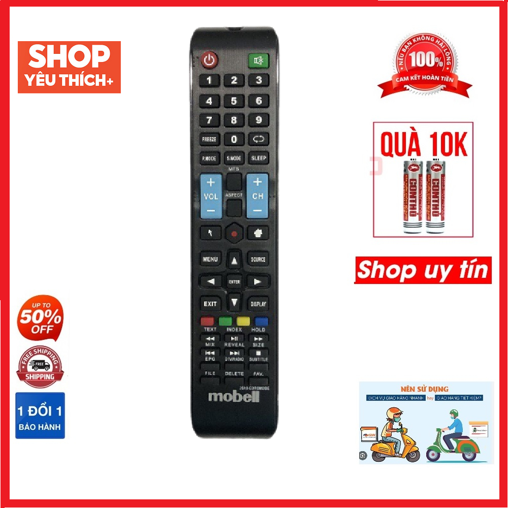 Điều khiển remote từ xa dùng cho tivi mobell hàng tốt-tặng kèm pin-đầu ...