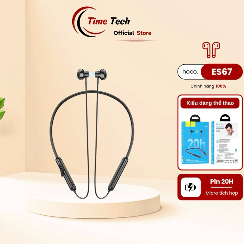 Tai nghe bluetooth HOCO ES67 - V5.3 kiểu dáng thể thao đeo cổ chính hãng, pin 20H âm thanh chân ...
