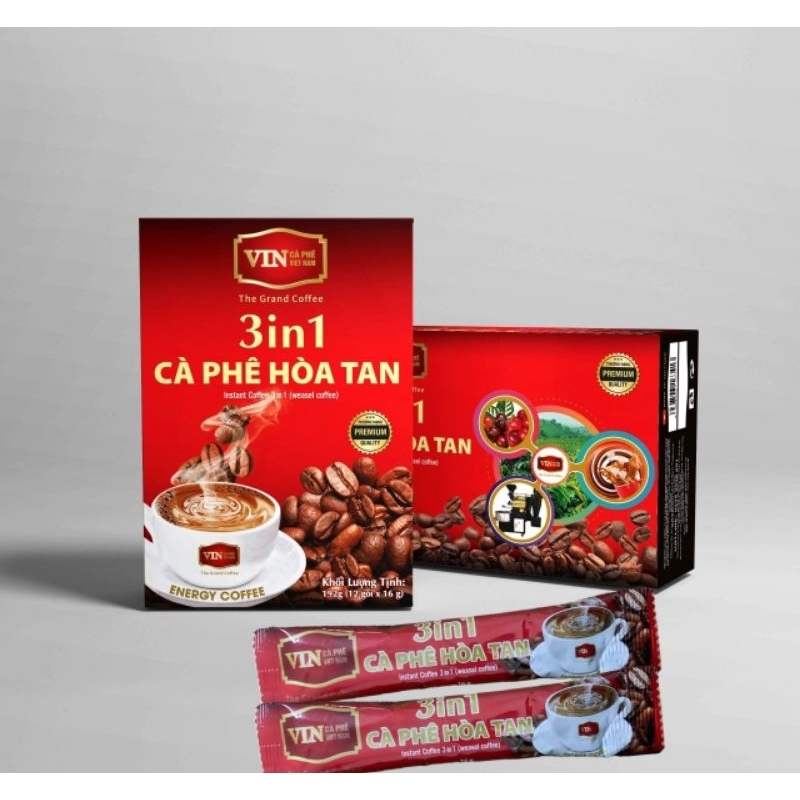 Vin Cà Phê Hòa Tan 3in1- Hộp 18 gói ×16gr(date 12/2025)288g | Shopee ...
