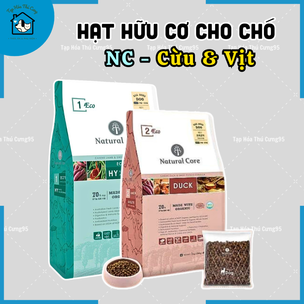 Hạt hữu cơ cho chó mọi lứa tuổi Natural Core ECO1 ECO2 vị cừu & vịt (1kg) | Shopee Việt Nam