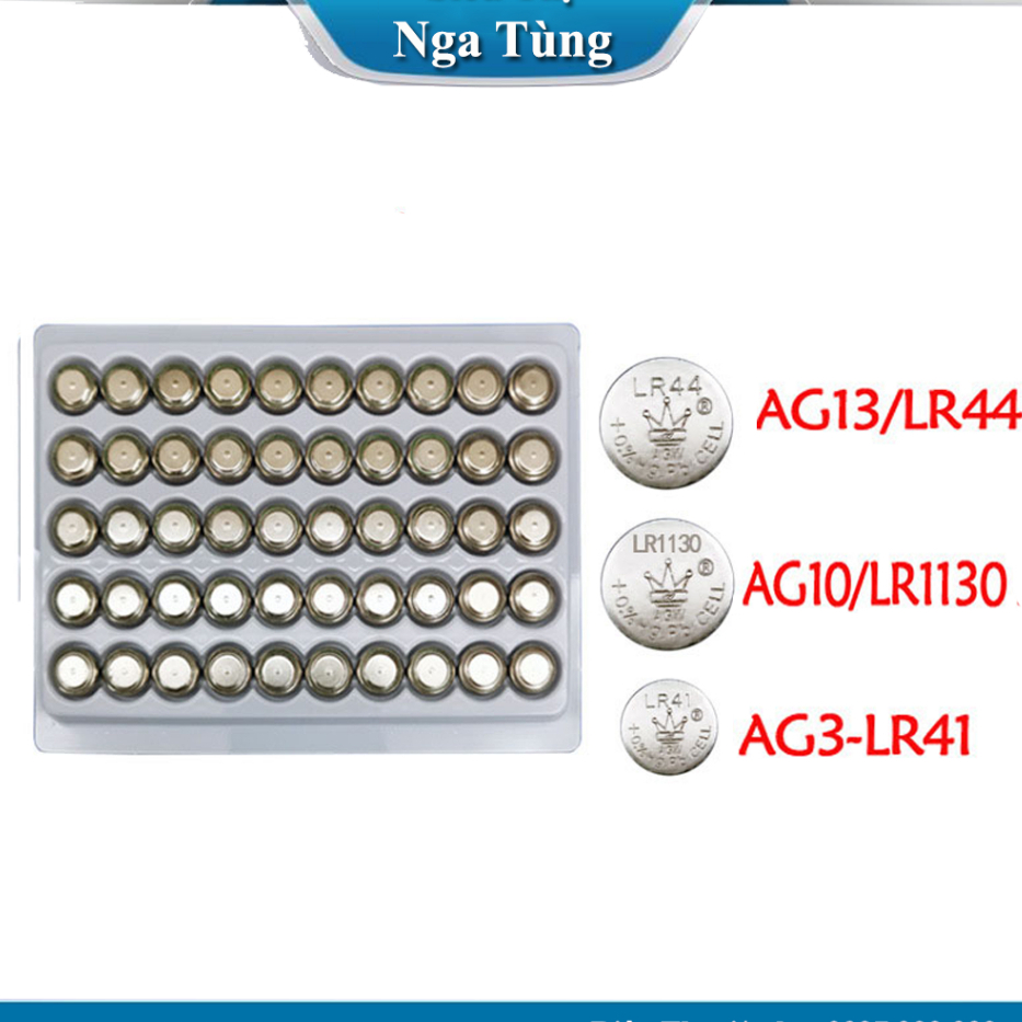 [5 Viên ] Pin cúc áo AG13 LR44 AG3 LR41 AG10 LR1130 CR2032 LR626 LR621 ...