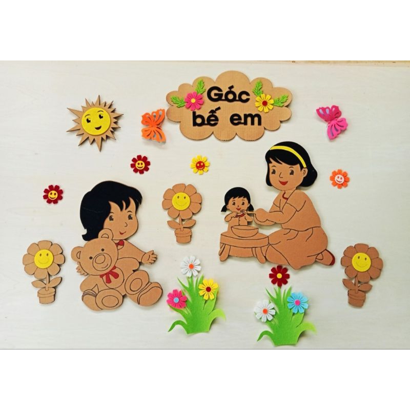 Góc bế em steam bìa carton 3 lớp tranh góc mầm non | Shopee Việt Nam