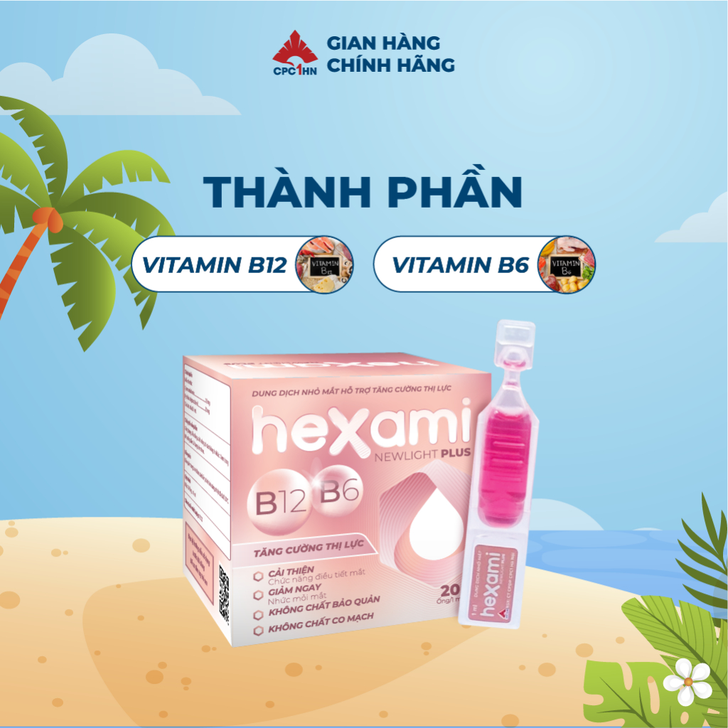 Dung dịch nhỏ mắt Hexami Newlight Plus giảm mỏi điều tiết mắt Hộp 20 ...