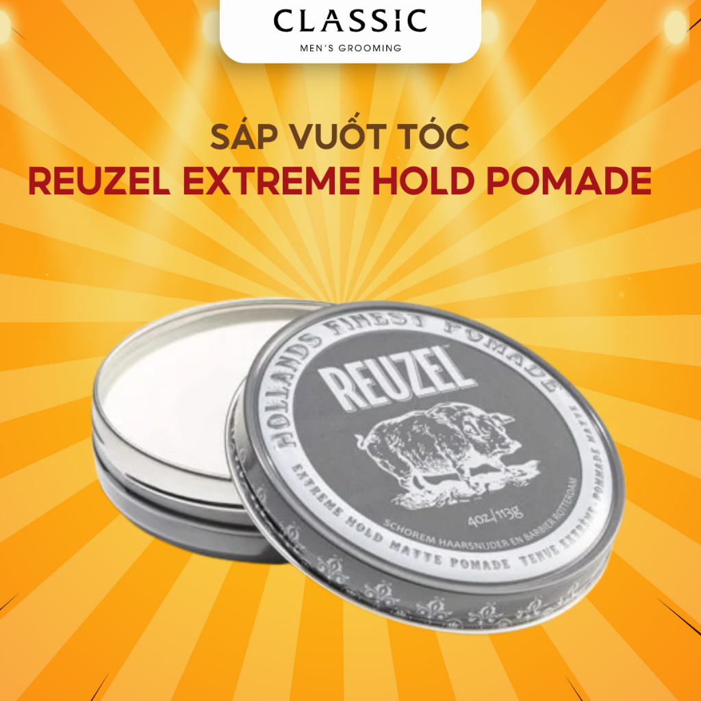 Sáp Vuốt Tóc Reuzel Extreme Hold Pomade | Shopee Việt Nam