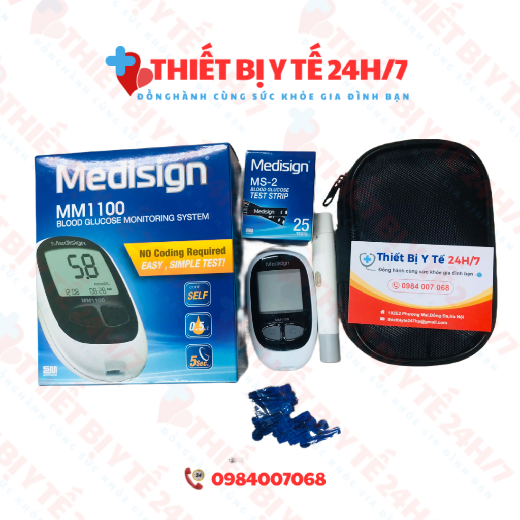 [BH Trọn Đời] Máy đo đường huyết cá nhân Medisign MM1100 | Shopee Việt Nam
