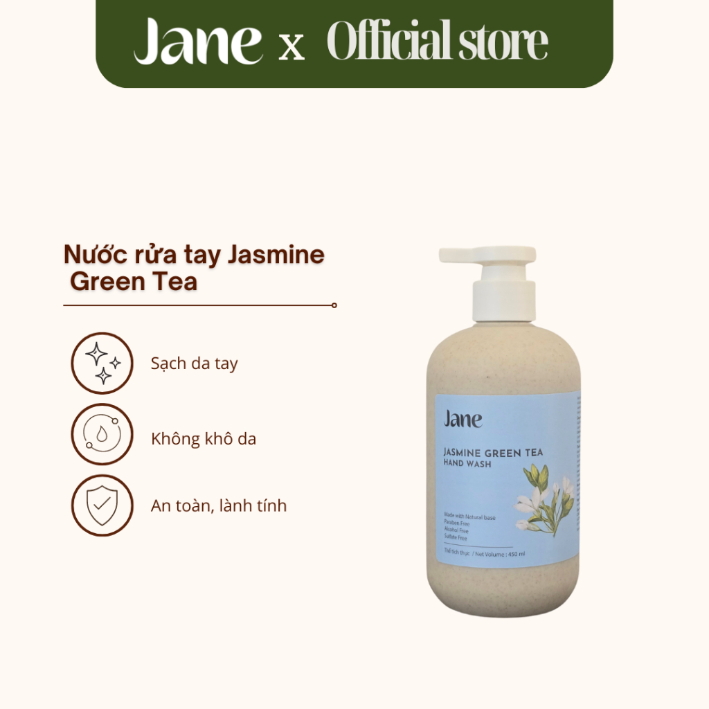 Nước rửa tay Jane Jasmine Green Tea 450ml | Shopee Việt Nam