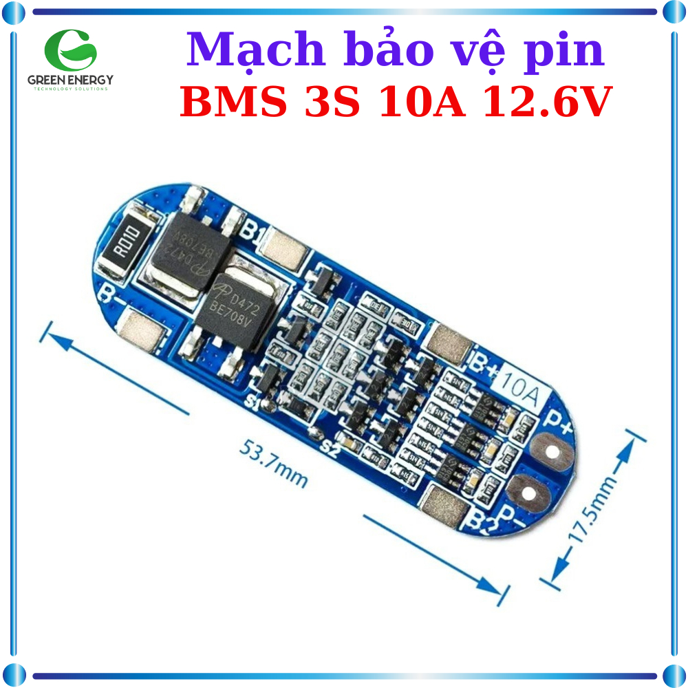 Mạch Bảo Vệ Pin BMS 3S 10A 12.6V | Shopee Việt Nam