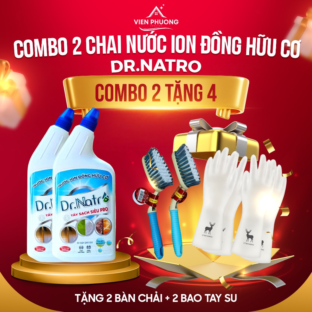 Combo 2 Nước ion Đồng Hữu Cơ Drnatro - Tẩy Sạch Rong Rêu, Cặn Canxi ấm ...