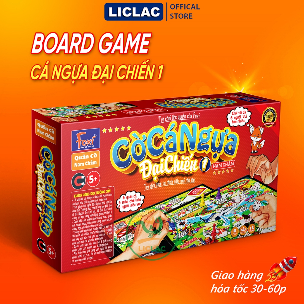 Cờ Cá Ngựa Đại Chiến 1 Có Nam Châm, Boardgame chiến thuật phiêu lưu thế giới động vật mới lạ hấp ...