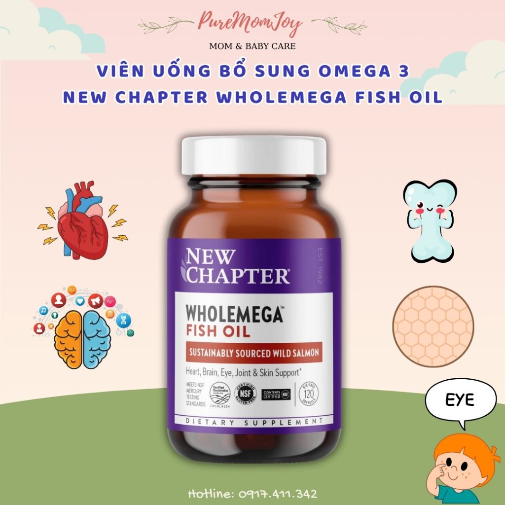 [Date 1/26] Viên Uống Bổ Sung Omega 3 New Chapter Wholemega Fish Oil ...