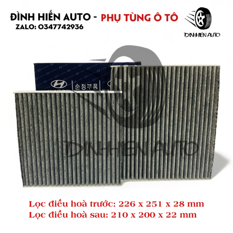 Lọc gió điều hoà, máy lạnh than hoạt tính trước & sau Kia Carnival ...