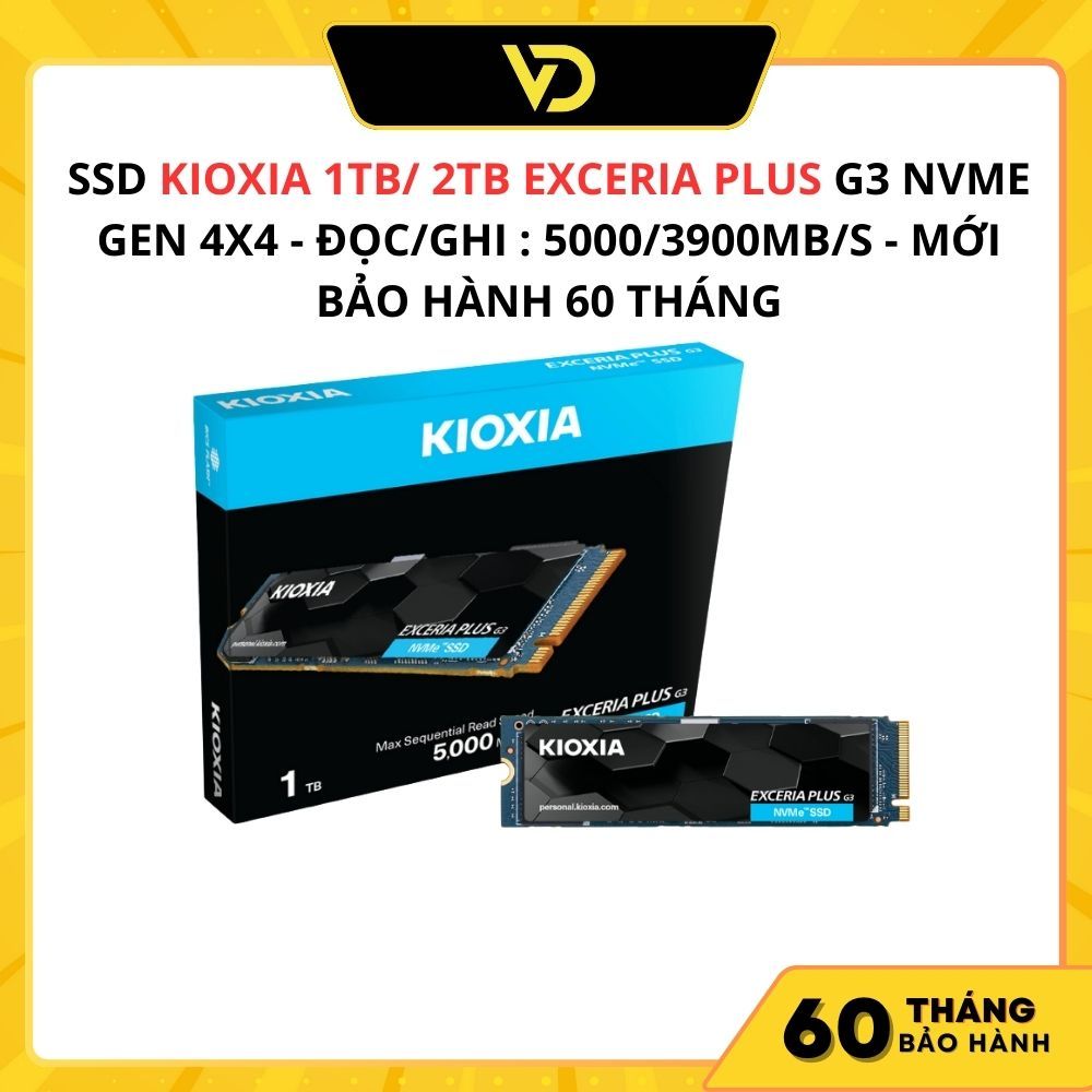 SSD KIOXIA 1TB/ 2TB EXCERIA PLUS G3 NVME GEN 4x4 - Đọc/Ghi : 5000/3900MB/s - Mới Bảo Hành 60 ...