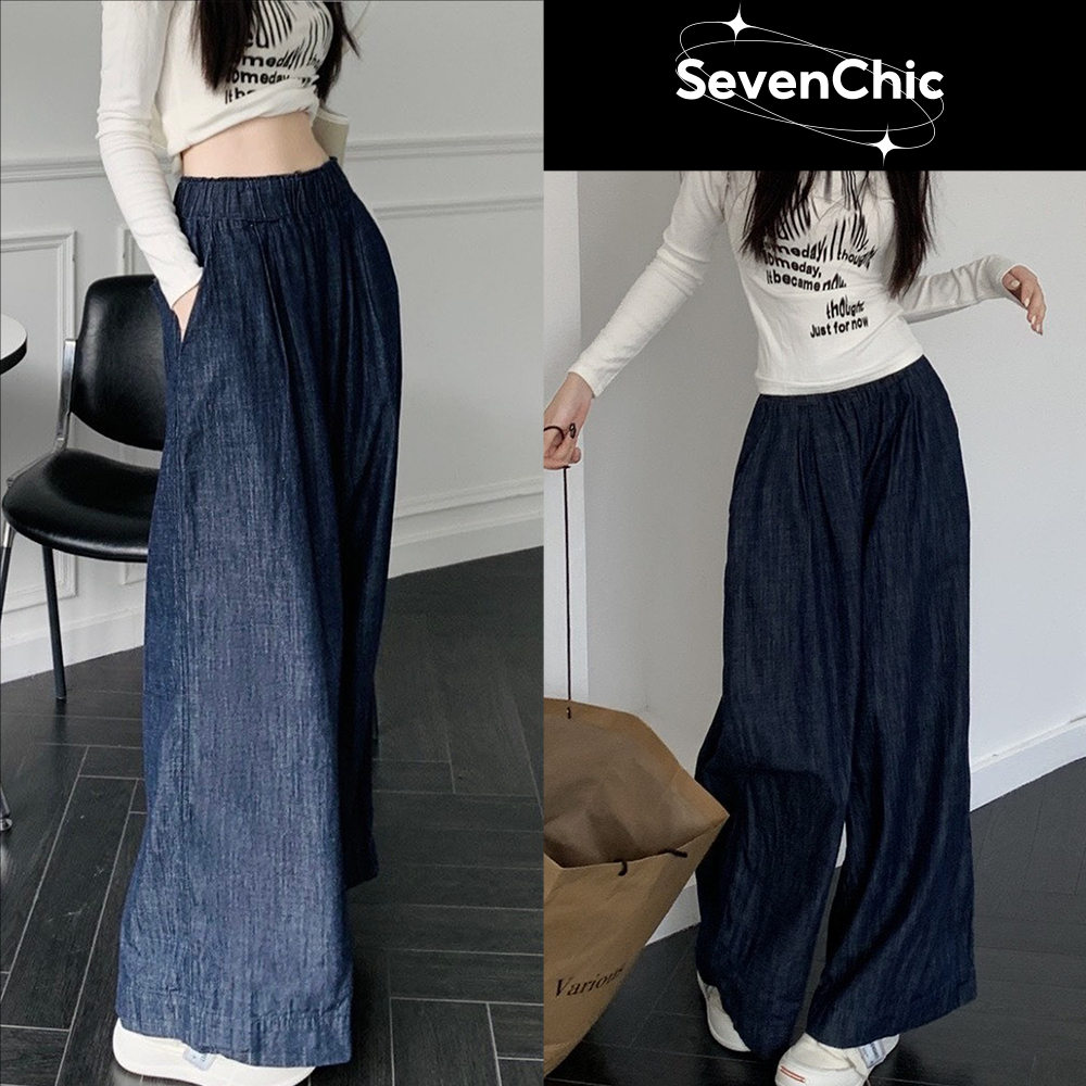 Quần jean giấy ống suông rộng dáng đứng phom rộng SevenChic Quangiabo064_P6K4 | Shopee Việt Nam