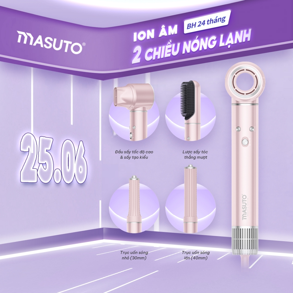 Máy Sấy Tóc Tạo Kiểu Masuto AirStyler 5in1 Phồng Và Mượt Tóc Công Nghệ ...