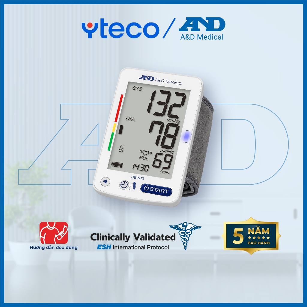 Máy đo huyết áp cổ tay AND UB-543 - YTECO | Shopee Việt Nam
