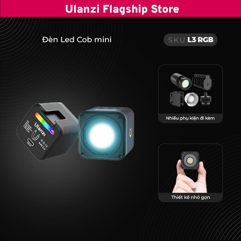 Ulanzi L3 RGB Đèn Led Cob mini dải nhiệt màu 2700 - 7000K công suất 5W chính hãng | Shopee Việt Nam