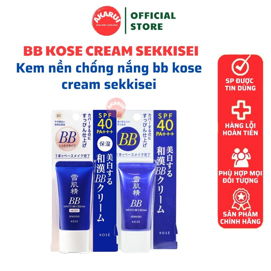 Kem nền chống nắng BB Kose Cream Sekkisei White BB Cream Nhật Bản SPF PA 40 +++(30g) | Shopee ...
