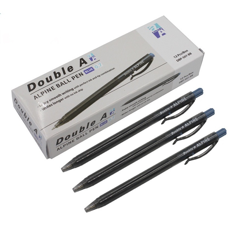 Bút bi Alpine Double A 0.7mm MỰC MÀU XANH - Hộp 12 cây | Shopee Việt Nam