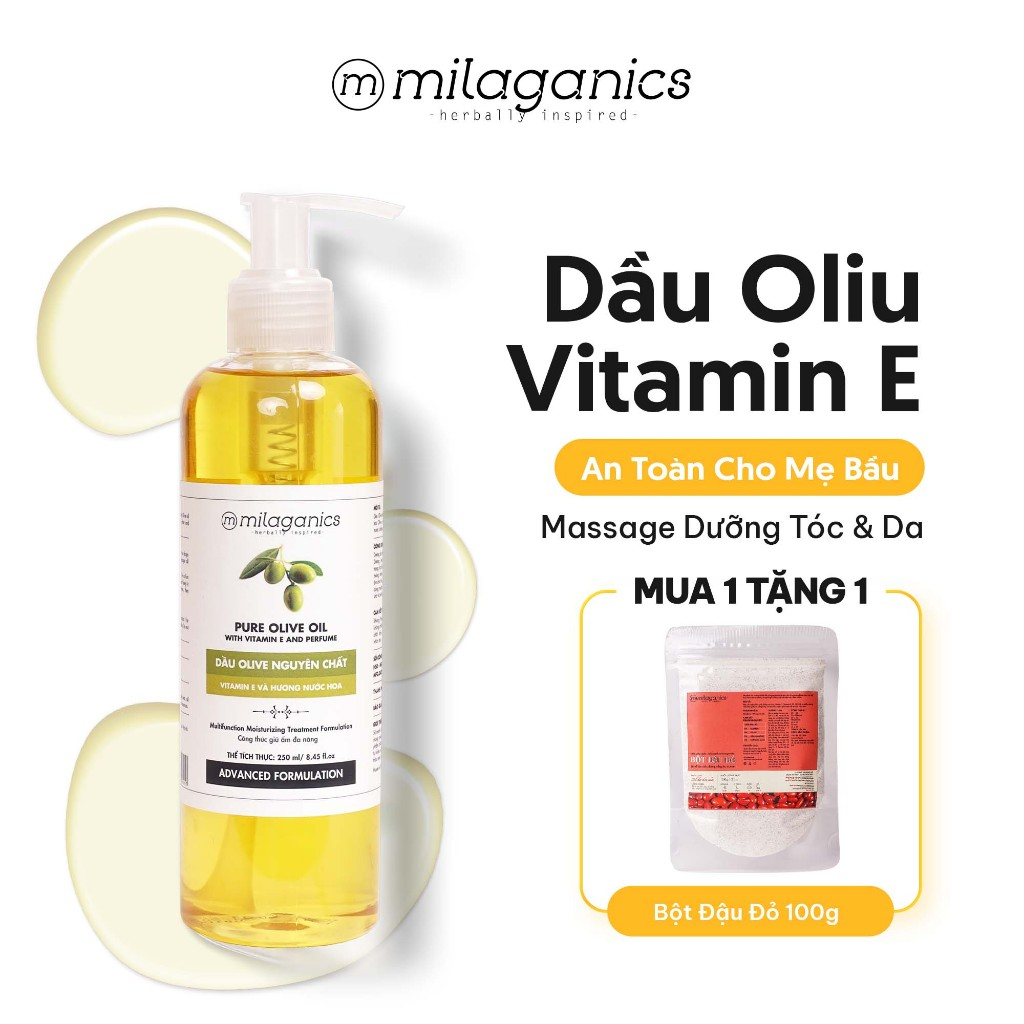 [MUA 1 TẶNG 1] Dầu oliu MILAGANICS hỗ trợ dưỡng ẩm body dưỡng mềm tóc ...
