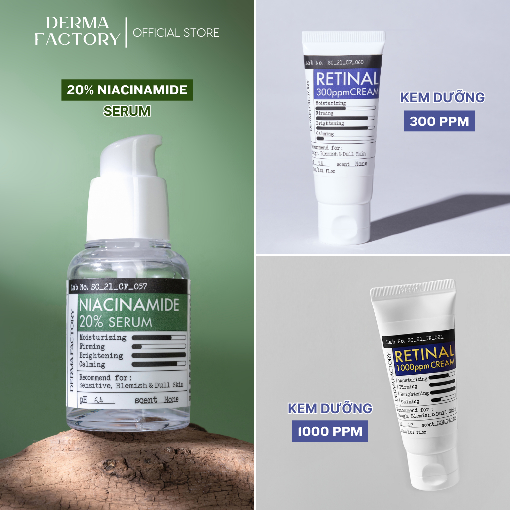 Kem ban đêm Retinal DERMA FACTORY 1000ppm Chống lão hóa Dưỡng Sáng Giúp ...