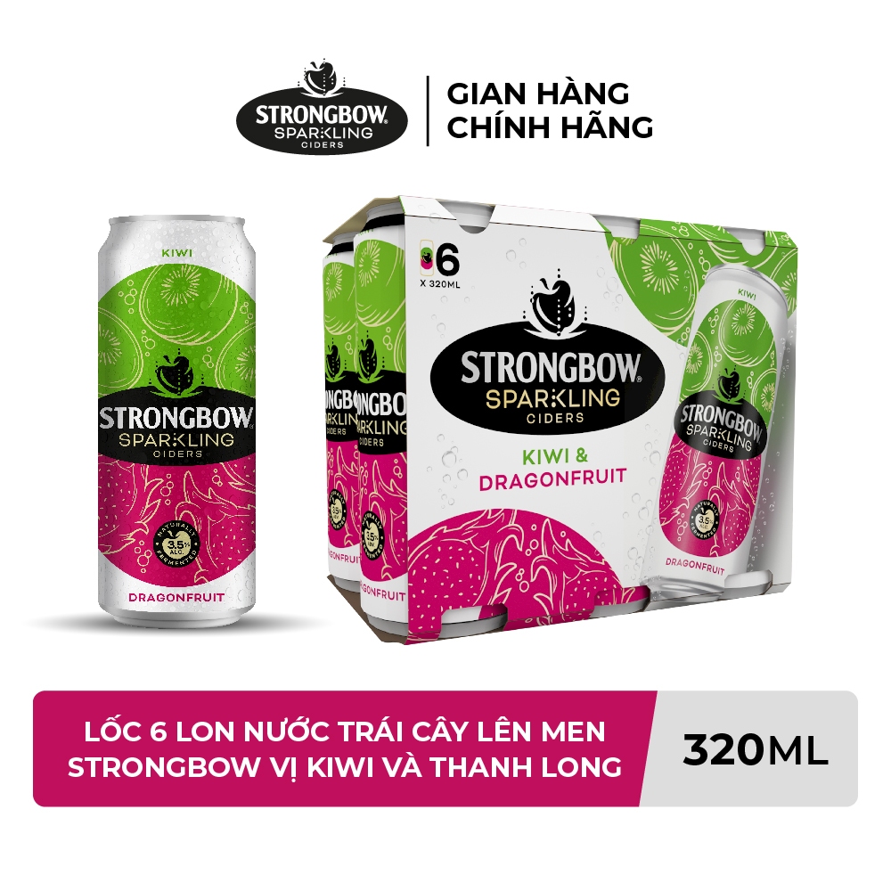 ĐỘ CỒN 3.5% - Lốc 6 Lon Nước Trái Cây Lên Men Strongbow Vị Kiwi Và ...
