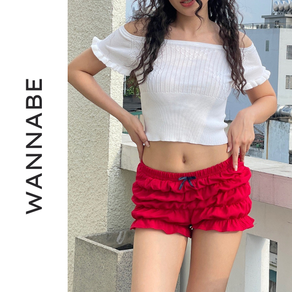 BORA BLOOMERS - Quần short bloomers nữ nhún đính nơ mùa hè Wannabe Club ...