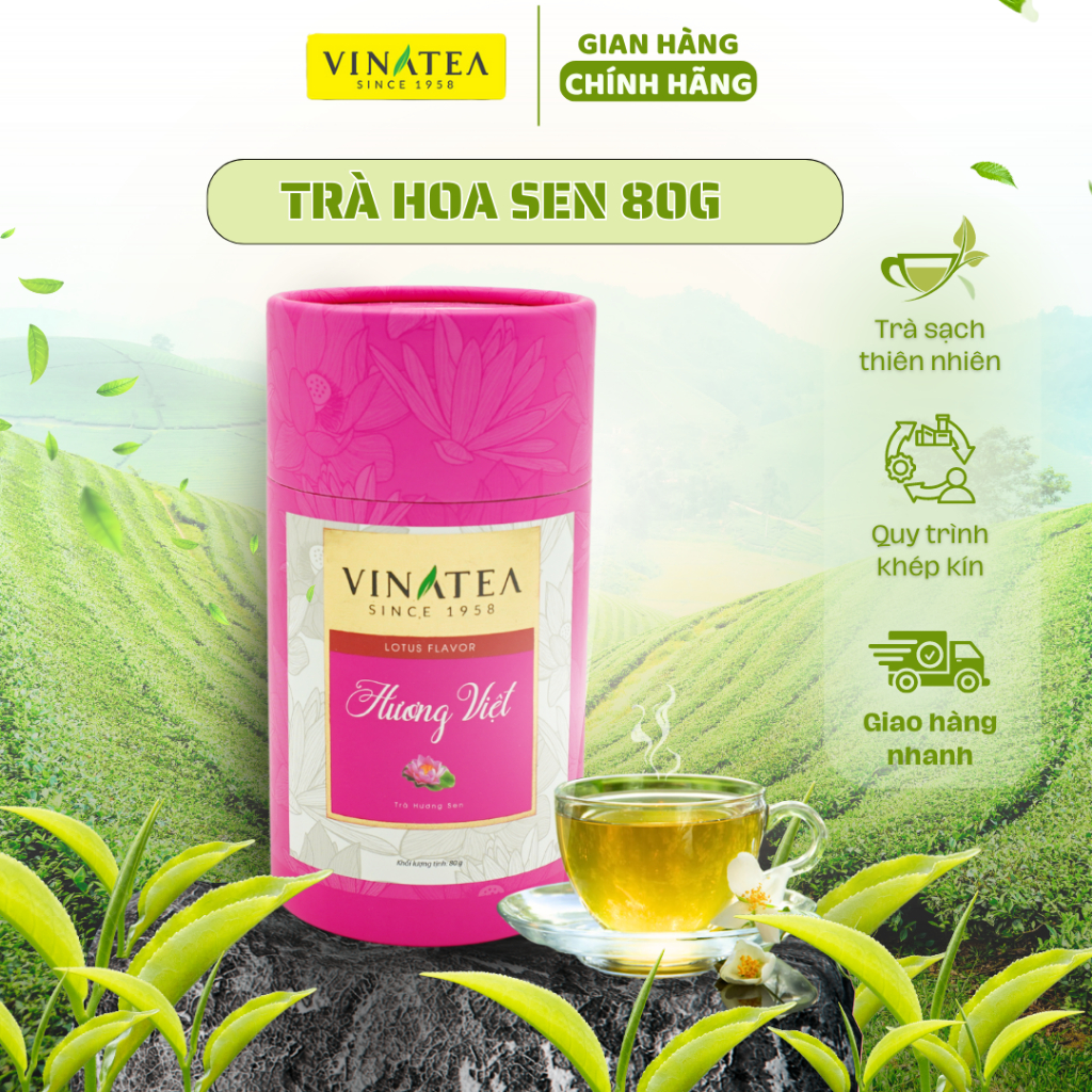 Trà hoa sen lon 80g, trà sen hương thơm nhẹ nhàng, trà xanh Thái Nguyên ...