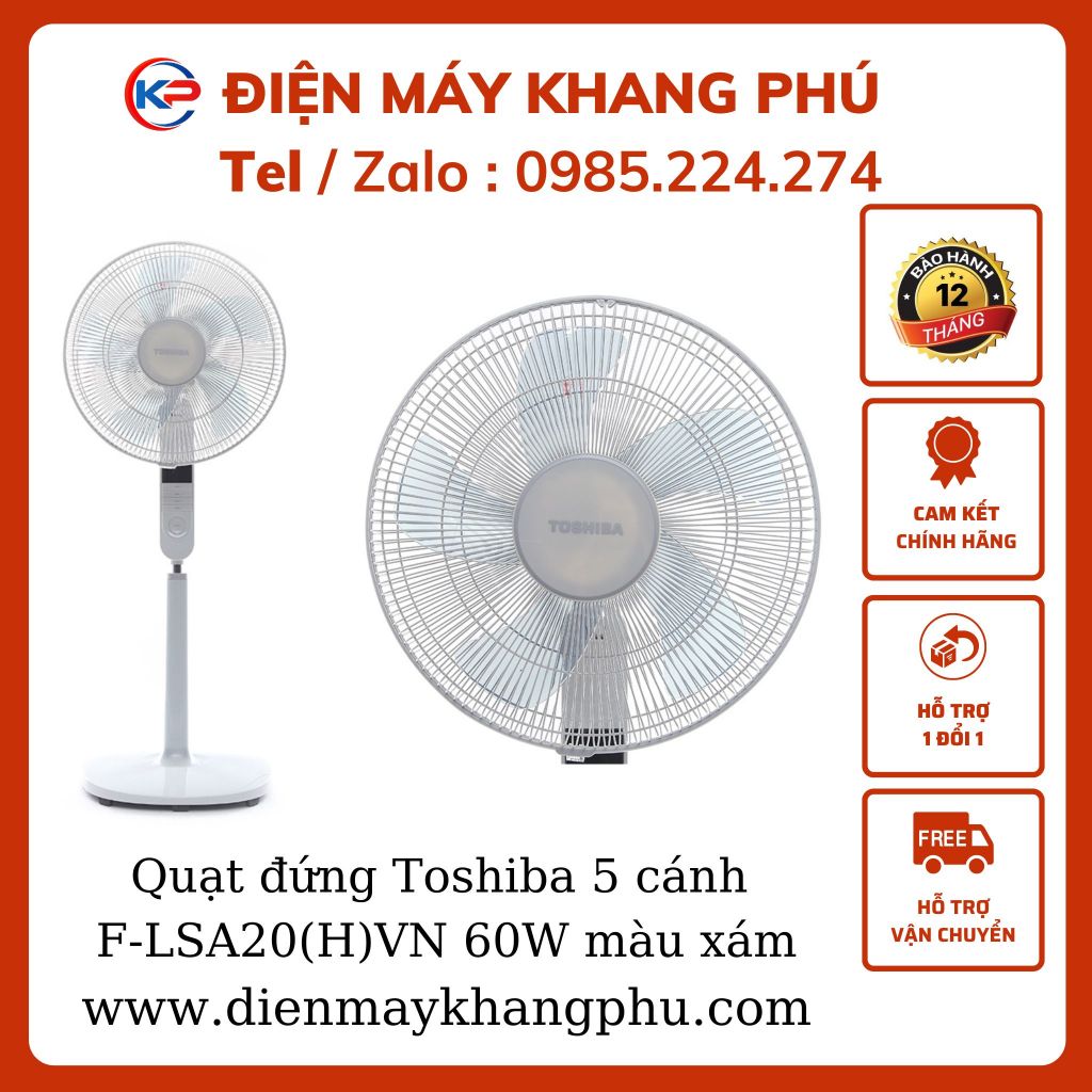 Quạt đứng Toshiba 5 cánh F-LSA20(H)VN 60W | Shopee Việt Nam