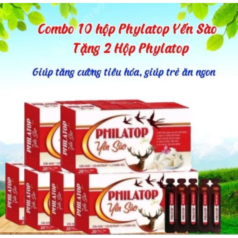 [ Combo 10 Hộp Tặng 2 Hộp ] Phylatop Yến Sào - Giúp trẻ ăn ngon ,bồi bổ ...