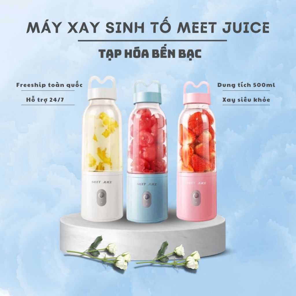 Máy Xay Sinh Tố Đa Năng Cầm Tay Meet Juice - BH 1 đổi 1 - Tạp Hóa Bến ...