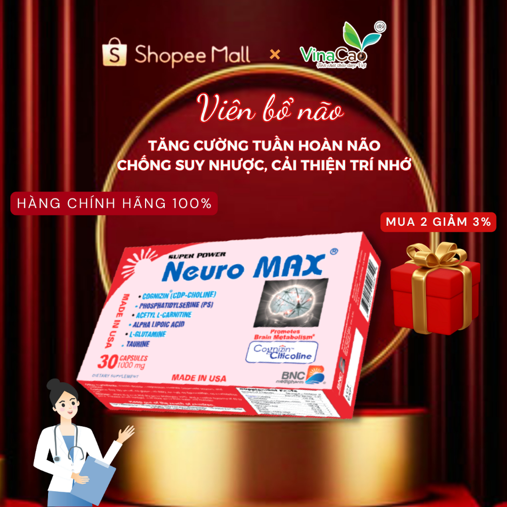 Viên bổ não Super Power Neuro Max nhập khẩu từ Mỹ - Bổ não, giúp hỗ trợ ...