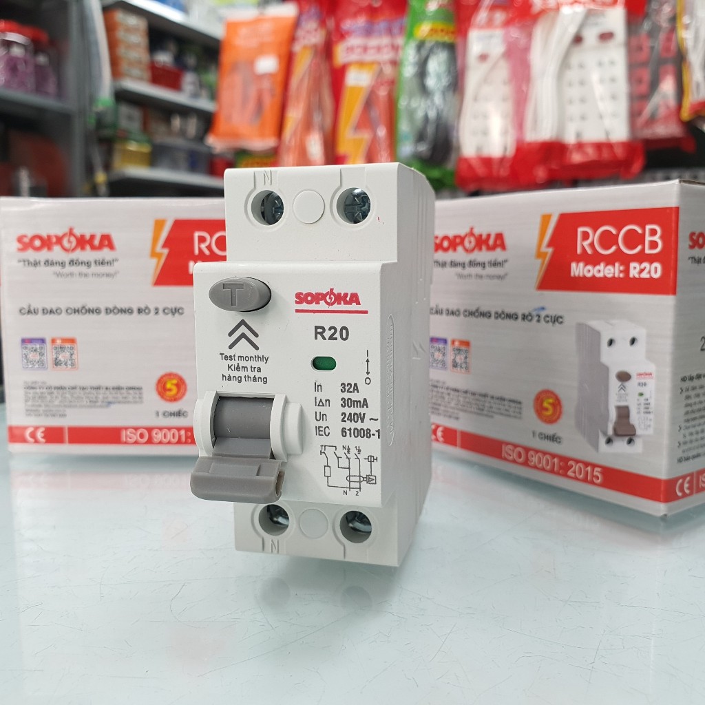 Aptomat chống giật 32A 40A 50A 63A 1 pha 2P 30mA RCCB chống giật SOPOKA | Shopee Việt Nam