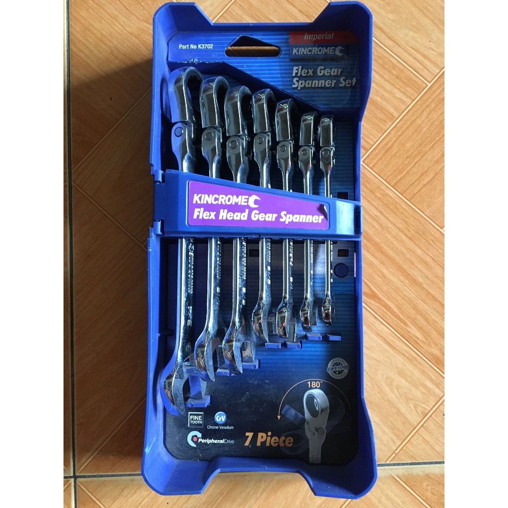 Bộ cờ lê vòng bi gật gù hệ inch Kincrome K3702 (Flex Head Gear Spanner ...