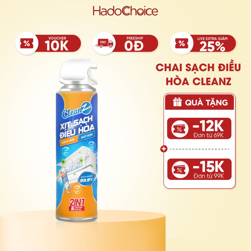 Chai xịt làm sạch điều hòa CleanZ, Chai vệ sinh máy lạnh tại nhà, khử ...