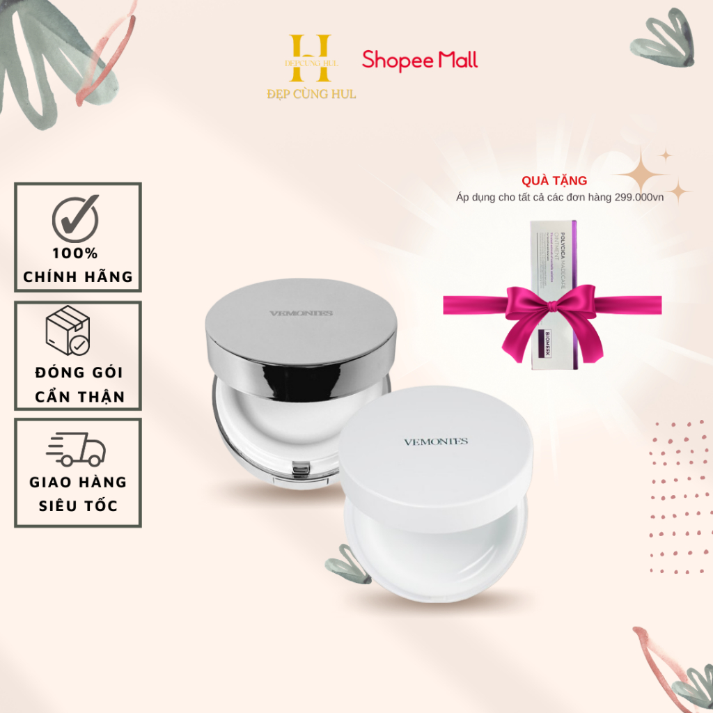 CUSHION Vemontes _ Phấn nước Glow Pot che khuyết điểm chống nắng SPF 50 ...