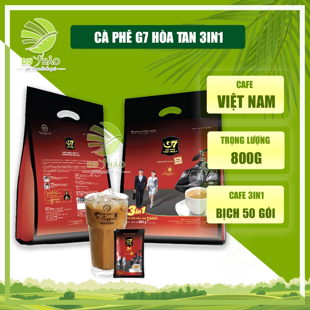 Cafe G7 - cà phê sữa hòa tan 3in1 Bịch 50 gói x16gr, Đặc sản coffee Trung Nguyên Legend cafe ...