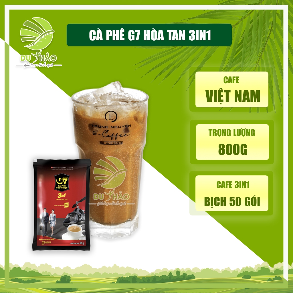 Cafe G7 - cà phê sữa hòa tan 3in1 Bịch 50 gói x16gr, Đặc sản coffee Trung Nguyên Legend cafe ...