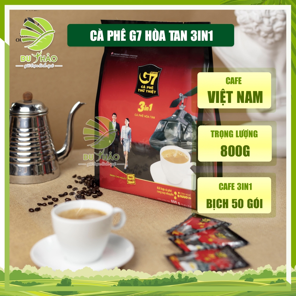 Cafe G7 - cà phê sữa hòa tan 3in1 Bịch 50 gói x16gr, Đặc sản coffee Trung Nguyên Legend cafe ...